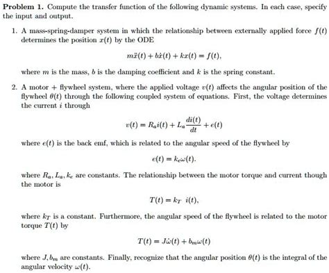 Solved Problem 1 Compute The Transfer Function Of The Following