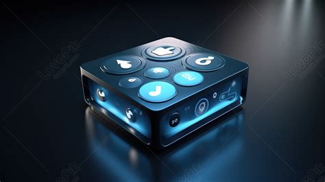 놀라운 3d 렌더링 아이콘 인터페이스 소셜 미디어 파란색 원근 보기의 기호 재생 감시 장치 배경 아이 배경 3d 아이 배경 이미지 Hd 감시 장치 아이 3d 아이