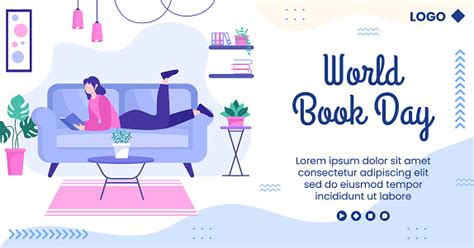 Ilustrasi Pendidikan Desain Datar Template Hari Buku Sedunia Yang Dapat
