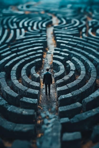 Premium Photo A Man Walking Through A Maze