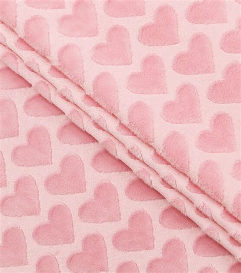 Soft And Minky Light Pink Heart Fleece Fabric Joann Pink Heart