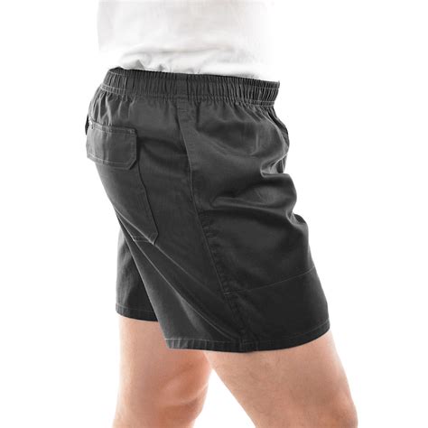 Hard Slog Mens Mid Drill Shorts Black Port Phillip Shop