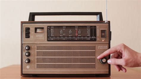 Vintage Receiver Tuning Analog Radio Dial Stock Footage Video 100