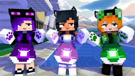 Paw Dance Challenge Yay Arigato Aphmau Creeper Endergirl Minecraft