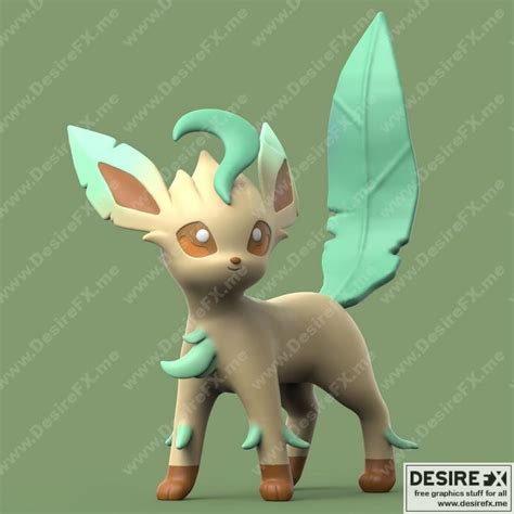Desire Fx 3d Models Scrazyone Leafeon 3d Print Model Stl