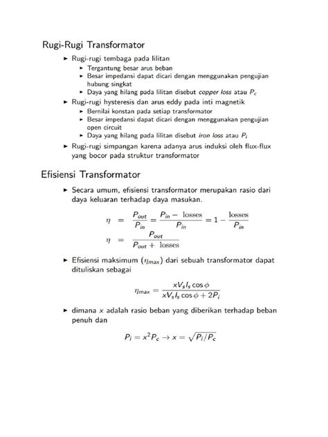Rugi Dan Efisiensi Transformator Tiga Fasa Pdf