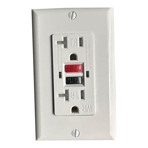 Self Test Safety Outlet Ground Fault Circuit Interrupter GFCI Side Back Wire Wall Plate