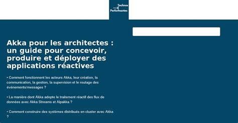 Akka Pour Les Architectes Un Guide Pour Concevoir Produire Et
