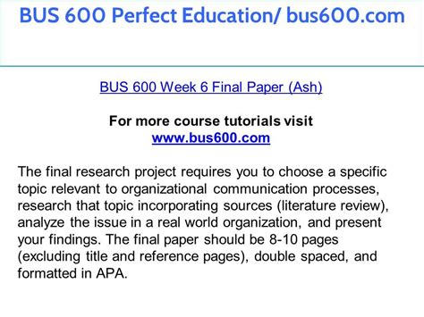 Bus 600 Perfect Education Ppt Download