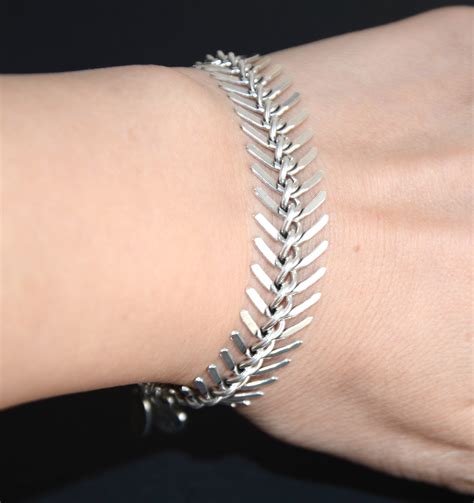 Thick Silver Filled Chain Bracelet Ancient Silver Color Etsy