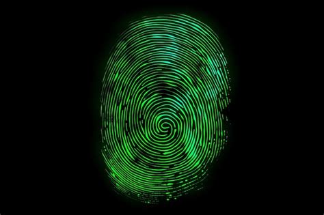 Premium Ai Image A Green Fingerprint On A Black Background