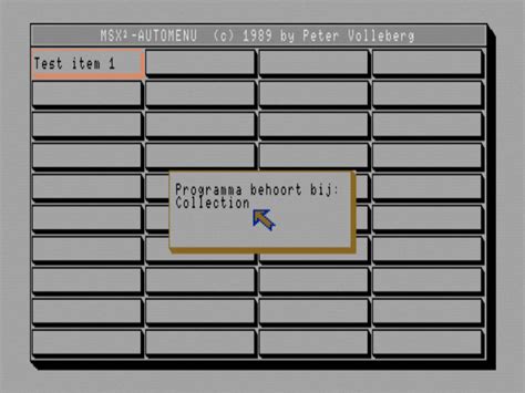 Menu Creator MSX Peter Volleberg Comments Generation MSX