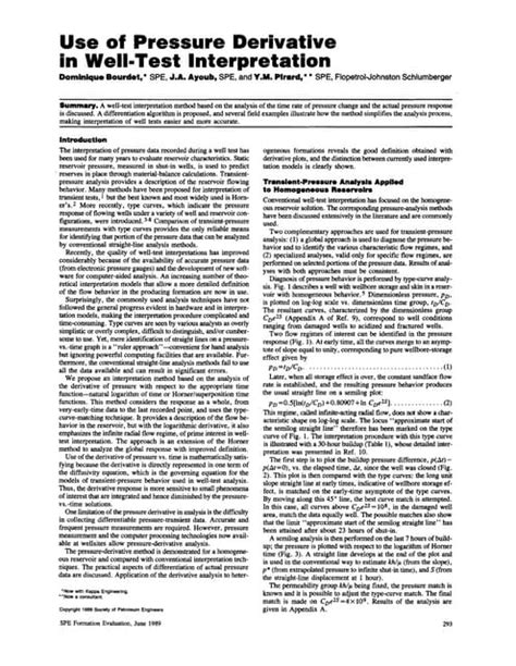 Pressure Derivative Curve Pdf