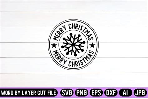 Merry Christmas SVG Round Design Graphic By SVG Artfibers Creative