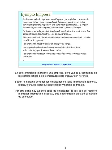 Teoria Herencia Con Explicacion Pdf Herencia Programación