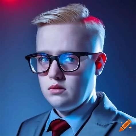 Portrait Of A White Man In A Suit With Square Glasses On Craiyon