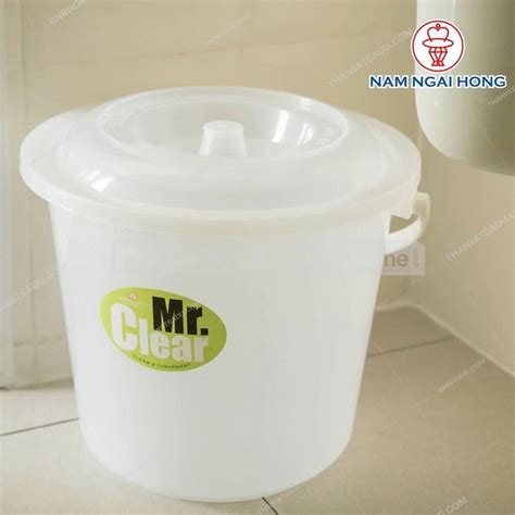 ถังน้ำหูหิ้วพร้อมฝา Pp เกรดa นำง่ายฮง สีขาวขุ่น Bnb Home