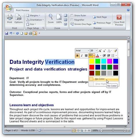 Print Preview Edit Mode Word Ctluli
