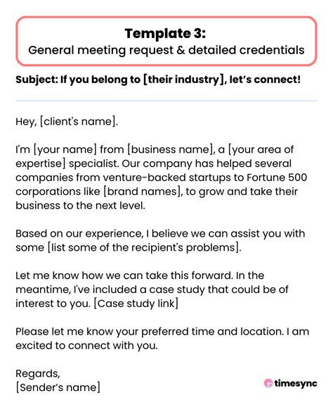Scheduling A Meeting Email Template