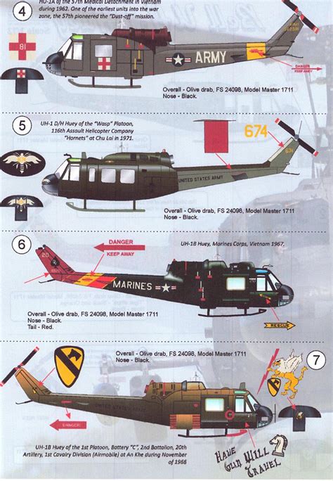 Print Scale Decals 1 72 Bell Uh 1 Huey Helicopter Ebay