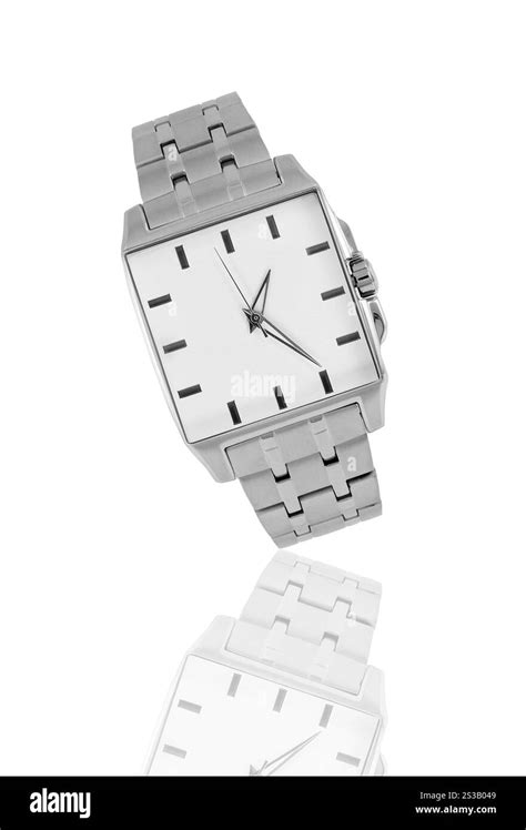 Mens Classic Steel Wrist Watch Timer Isolated Classic Steel Wrist