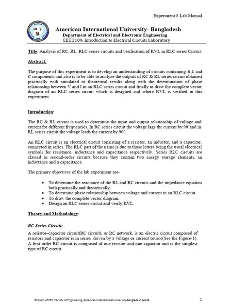 Iec Lab Exp 08 Fall 23 24 Pdf Electrical Network Electrical