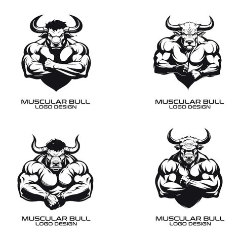 Premium Vector Muscular Bull Vector Logo Design