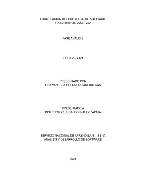 Ga1 220501092 Aa3 Ev02 Formulación Del Proyecto De Software Pdf