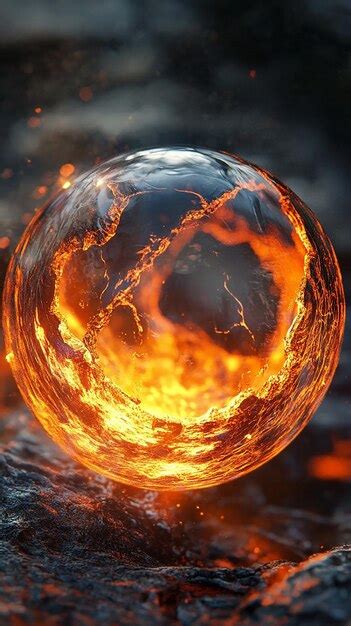 Fireball Void Stem Cell Macro Premium Ai Generated Image
