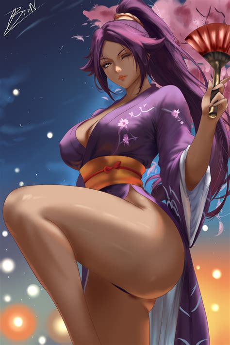 Alvsdraws Shihouin Yoruichi Bleach Absurdres Highres Girl Artist Name Breasts