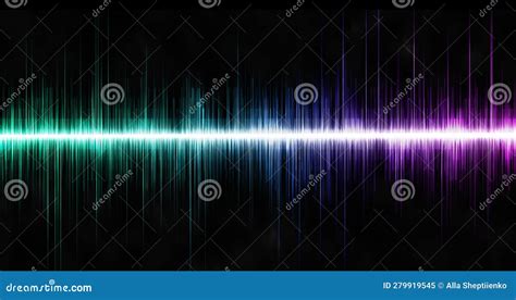 Abstract Sound Waves In Green Blue And Magenta On A Black Background