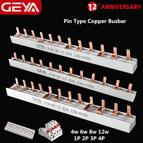 Geya Pin Type Copper Busbar For Distribution Box Circuit Breaker Mcb 63a Connector Busbar