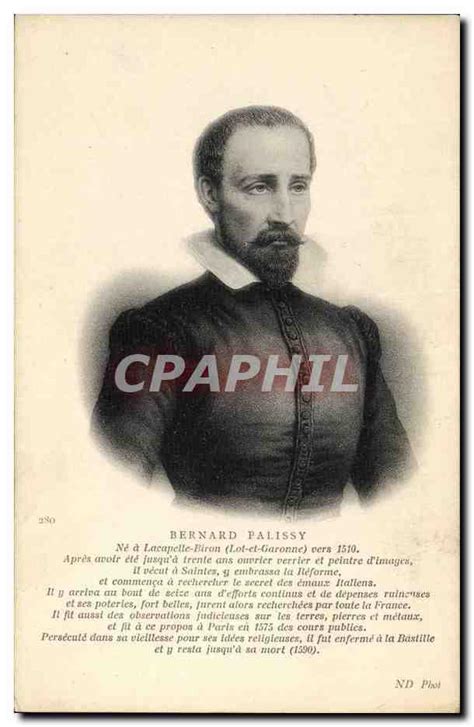 Carte Postale Ancienne Bernard Palissy Manuskript Papierantiquität Cpaphil