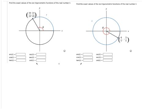 solved find the exact values of the six trigonometric