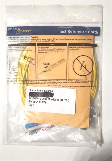 Fluke Networks 4335586 SRC 9 SC FC KIT Single Mode Test Reference Cord