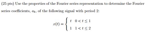 Solved Use The Properties Of The Fourier Series Chegg Com