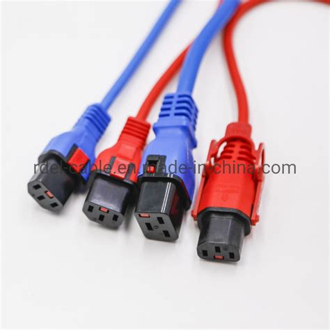 IEC C20 Plug To C19 Locking Connector Power Cords VDE Blue CPU PDU Power Cord C14 To C13