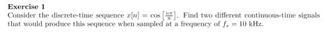 Solved Exercise 1 Consider The Discrete Time Sequence X N