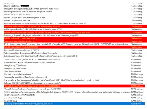 failed to run task sequence 0x80070490 microsoft qanda