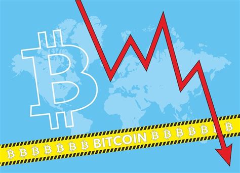 La calificación del índice de bitcoin baja en el mercado de cambio flecha roja la tasa de