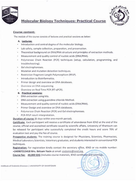 Molecular Biology Basic Course Pdf Polymerase Chain Reaction