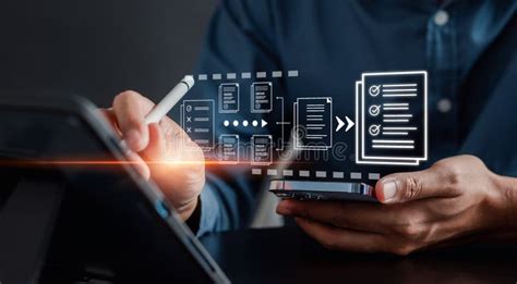 Online Survey Filling Out And Digital Form Checklist By Laptop Computer