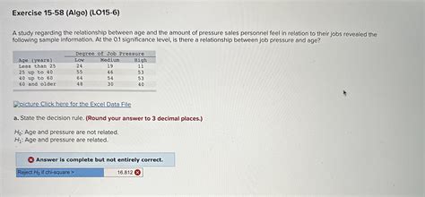Solved Exercise 15 58 Algo LO15 6 A Study Regarding The Chegg Com