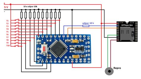 Kolejiště Vejrov Arduino 7 Staniční Rozhlas Zvukový Modul