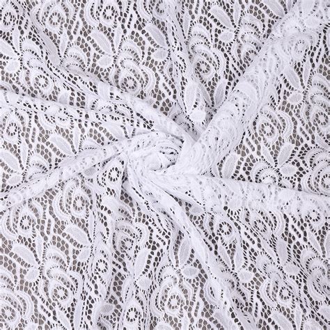 Купить Ткань гипюр стрейч арт.SZ031636 160г/м² ш.150см, цв.белый, уп ...