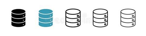 Cylinder Database Icon Vector Set On White Background Stock Vector