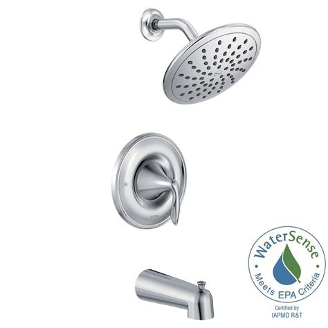 Moen Eva Posi Temp Rain Shower 1 Handle Tub And Shower Faucet Trim Kit