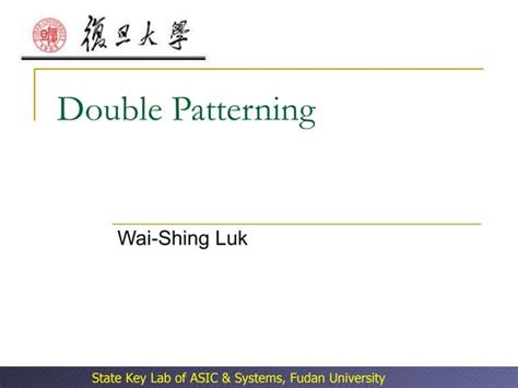 Double Patterning Ppt Graphics Software Computer Software And