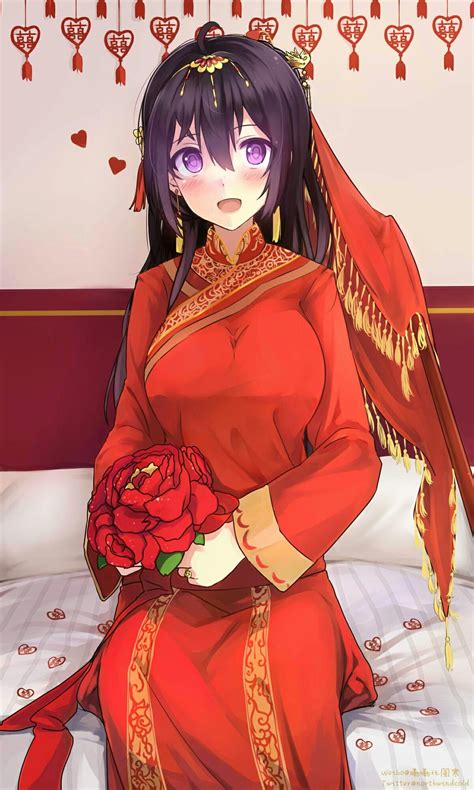 Anime Girl Wearing Red Dress