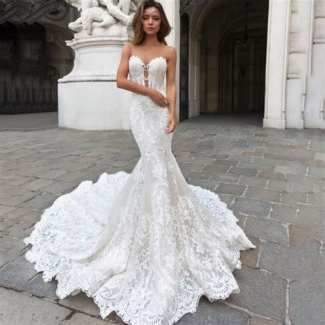 Sexy Back See Through Mermaid Wedding Dresses For Brides